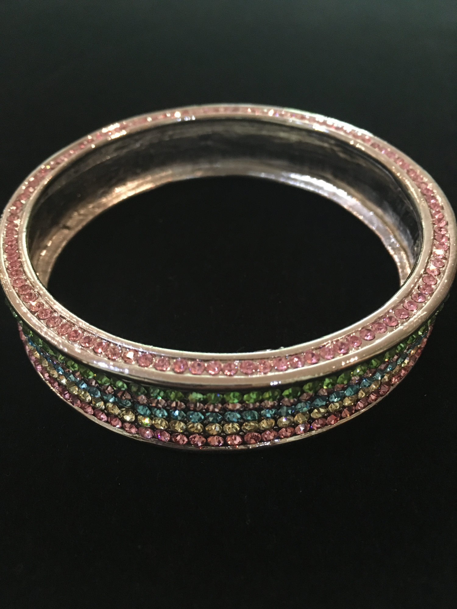 Pastel Coloured Large Crystal Bangle - Gorgeous Gems