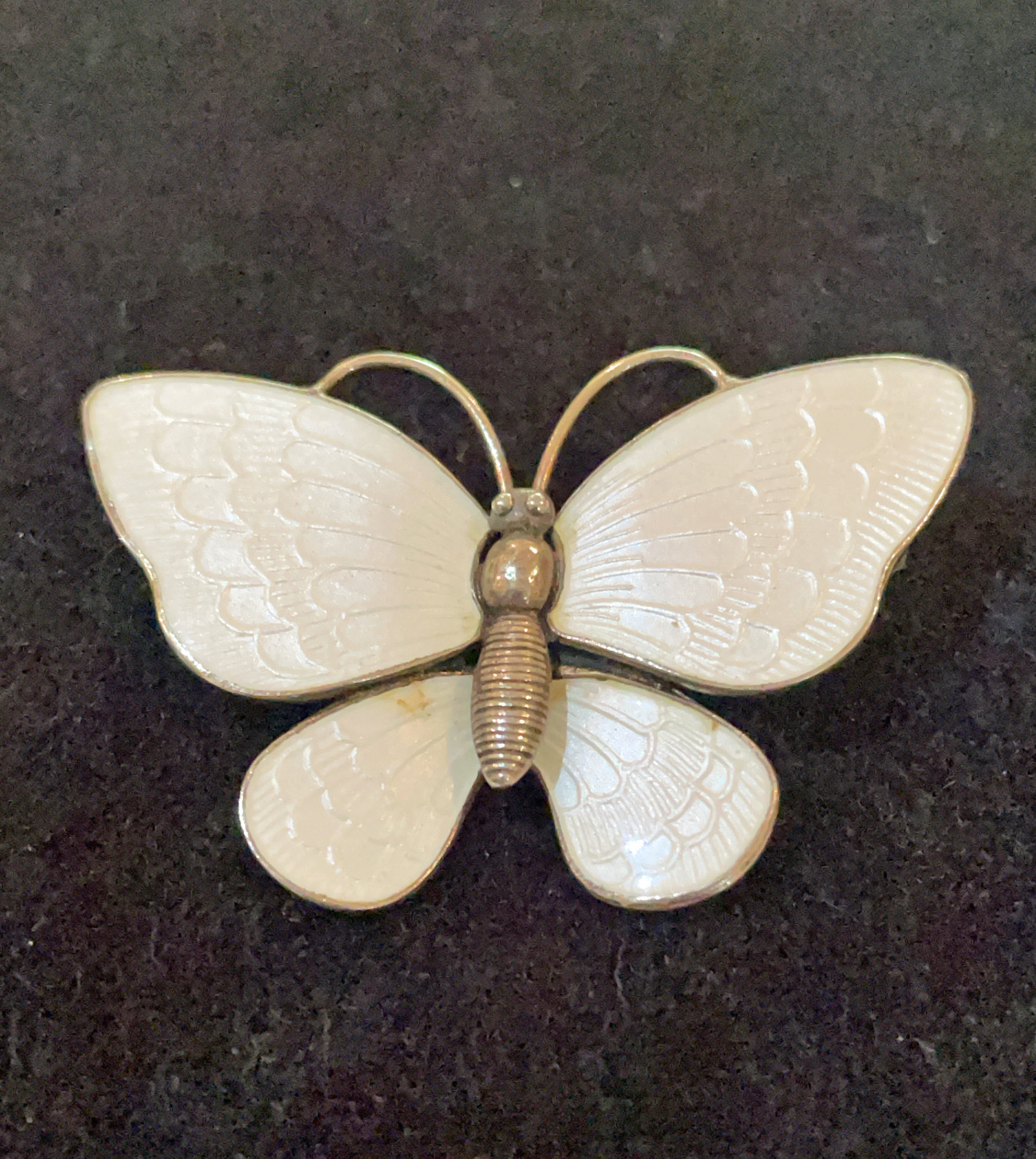 Vintage Volmer Bahner Denmark Sterling Silver & Enamel Butterfly Brooch ...