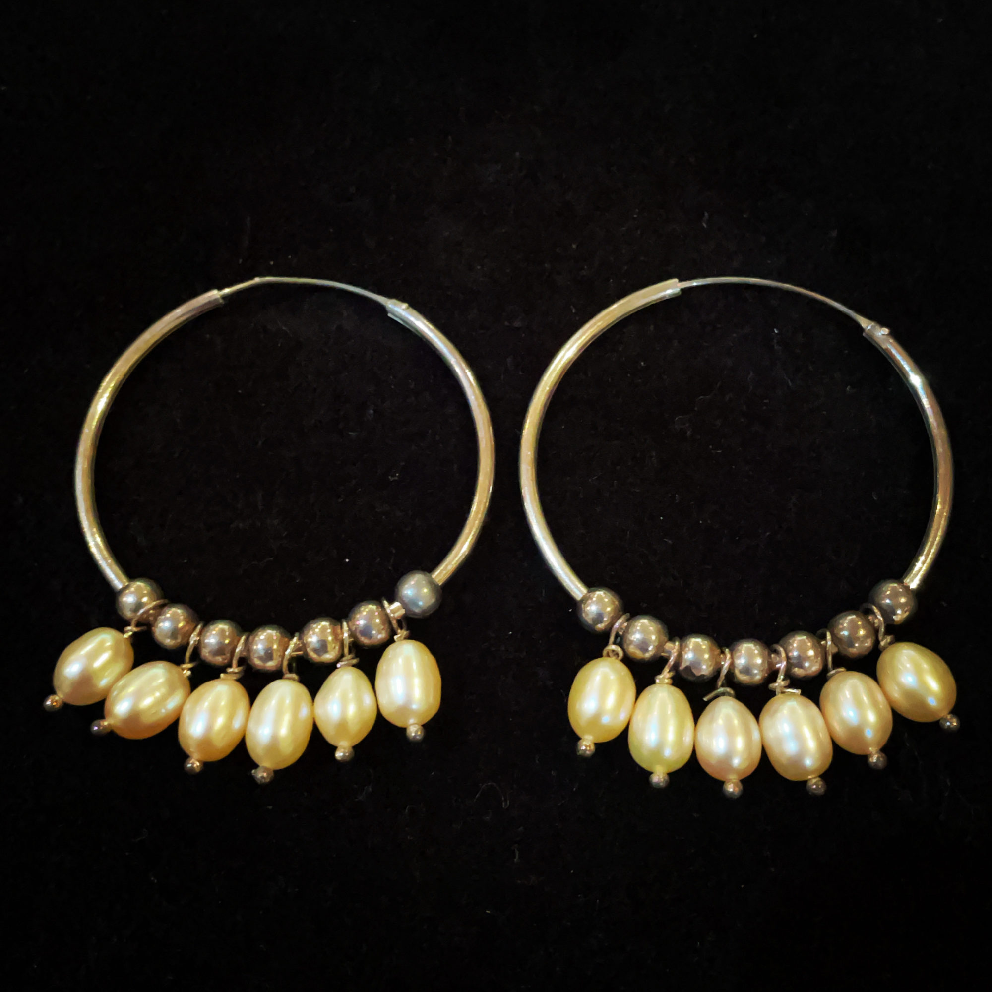 Beautiful Pearl Drop Hoop Earrings - Gorgeous Gems