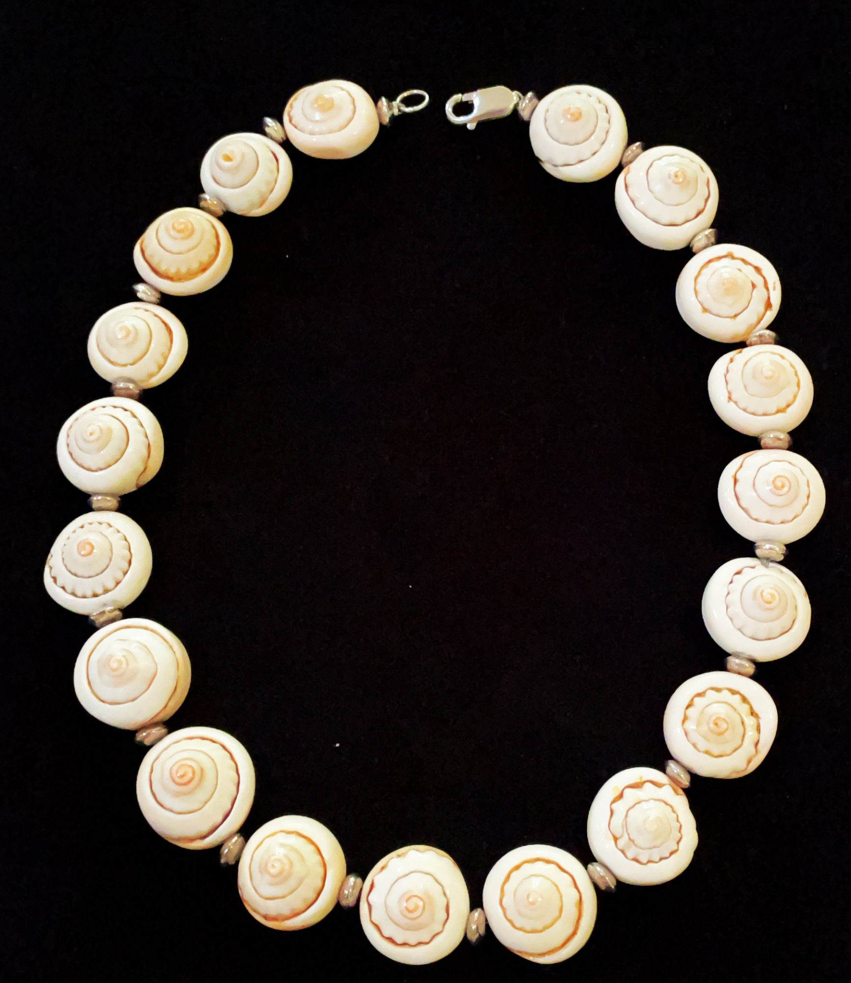 Handmade Top Shell & Silver Bead Necklace - Gorgeous Gems