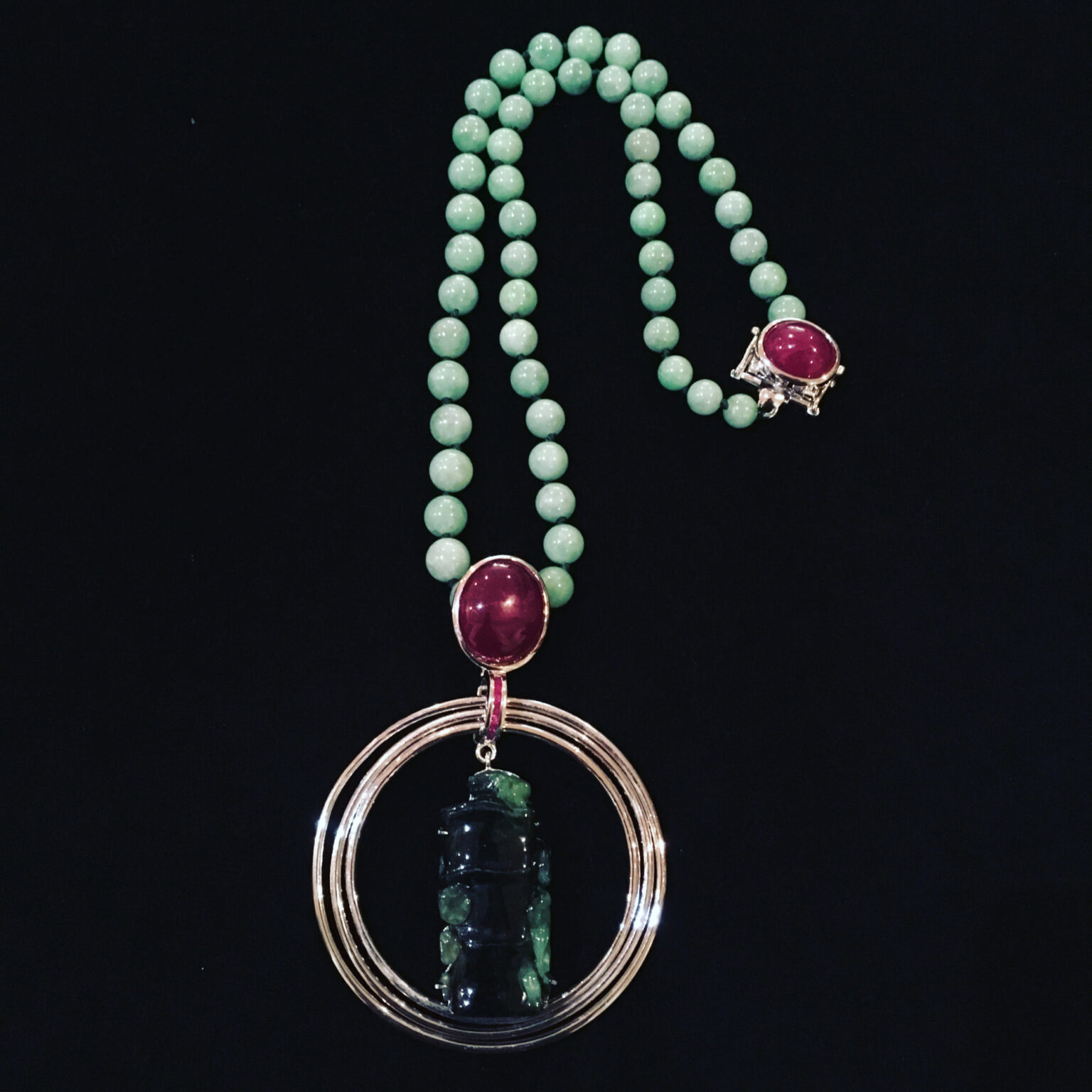 Jade & Ruby necklace - Gorgeous Gems